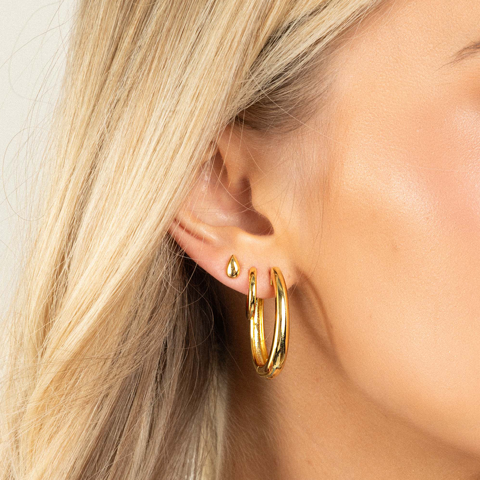 Teardrop Studs - Nickel Free, Available in Silver & Gold