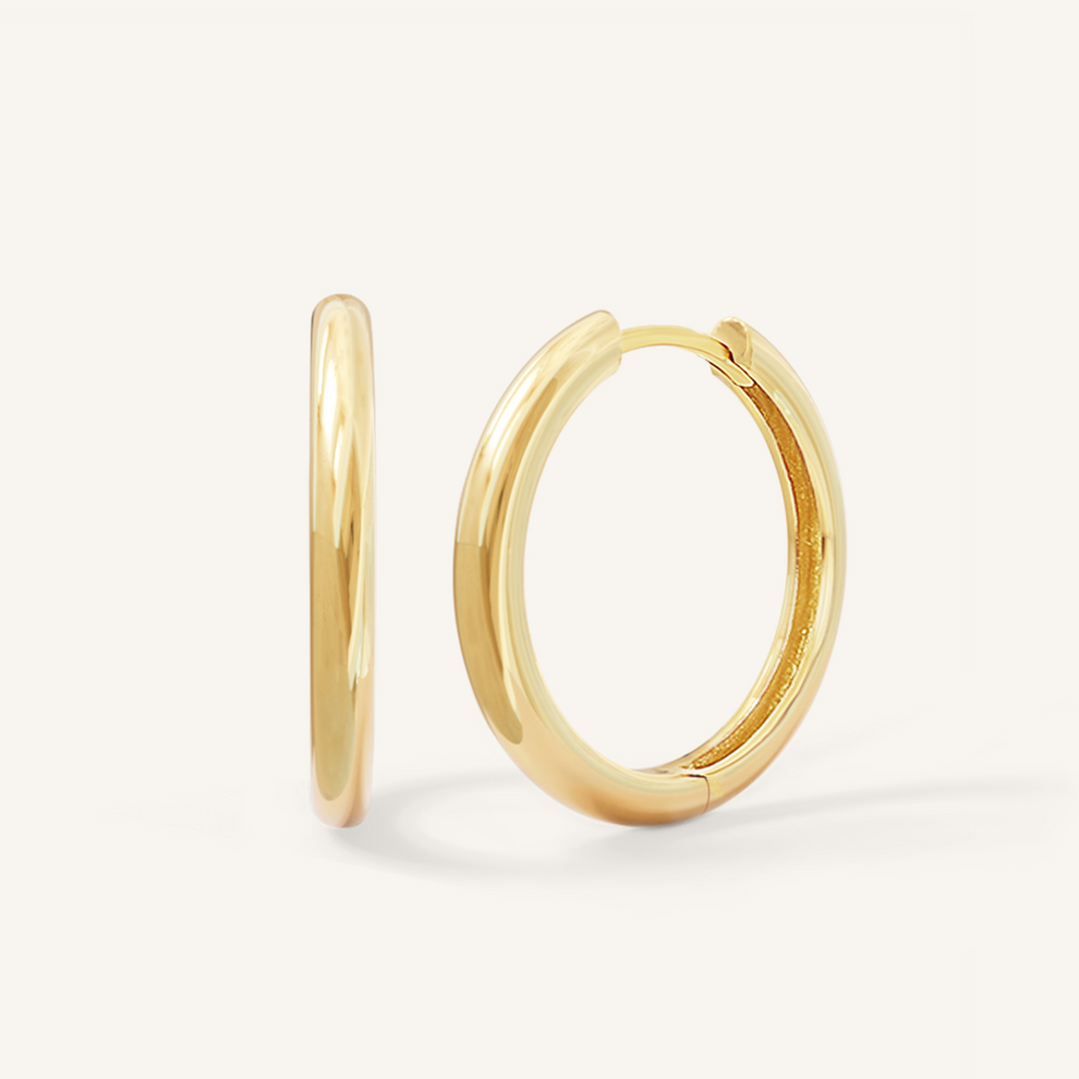 20mm Gold Hoop Earrings | Francesca Jewellery