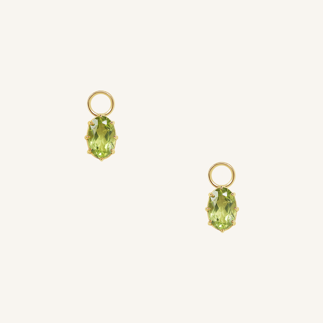 Heritage Hoop Charm | Olive Green Stone | Francesca Jewellery