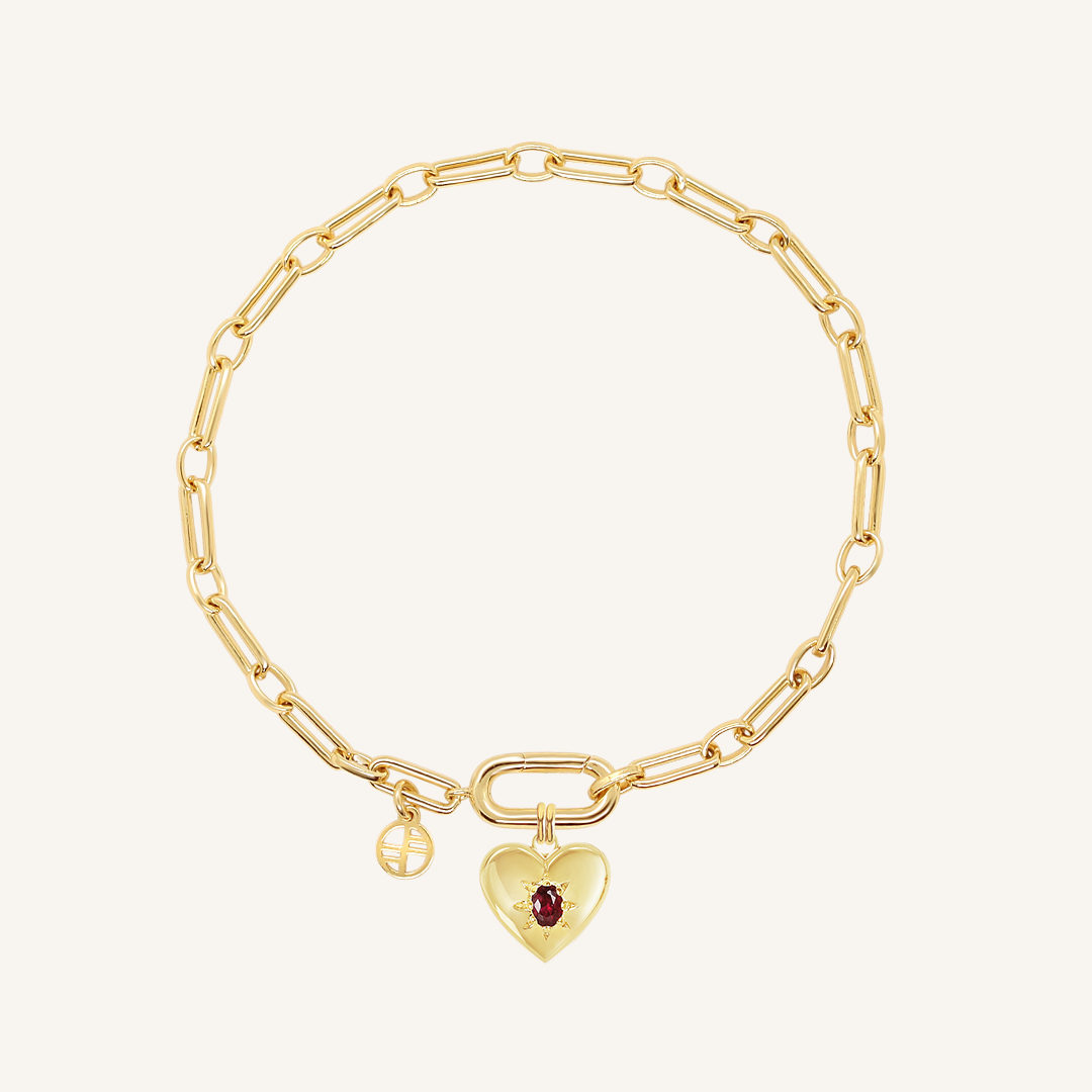 Rouge Heart Link Chain Bracelet