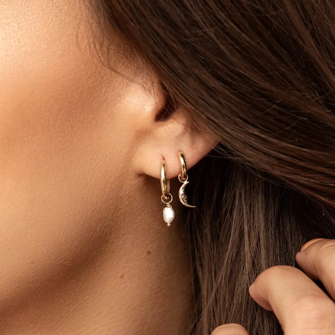 Hoop Earrings With Charm – Francesca Jewellery